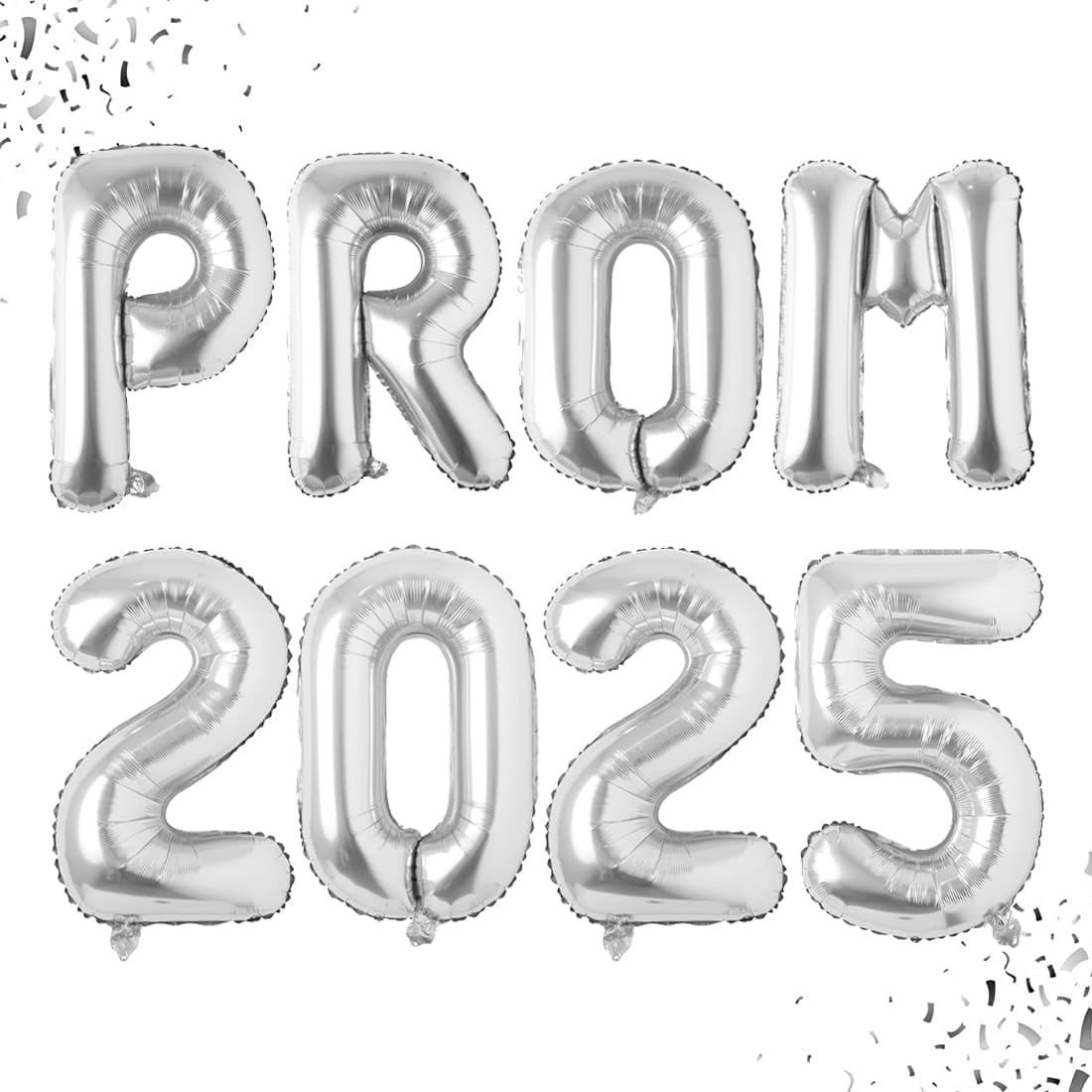 Prom 2025 BalloonsTRDN Banner Silver 16 inch Mylar letter Balloons Prom ...