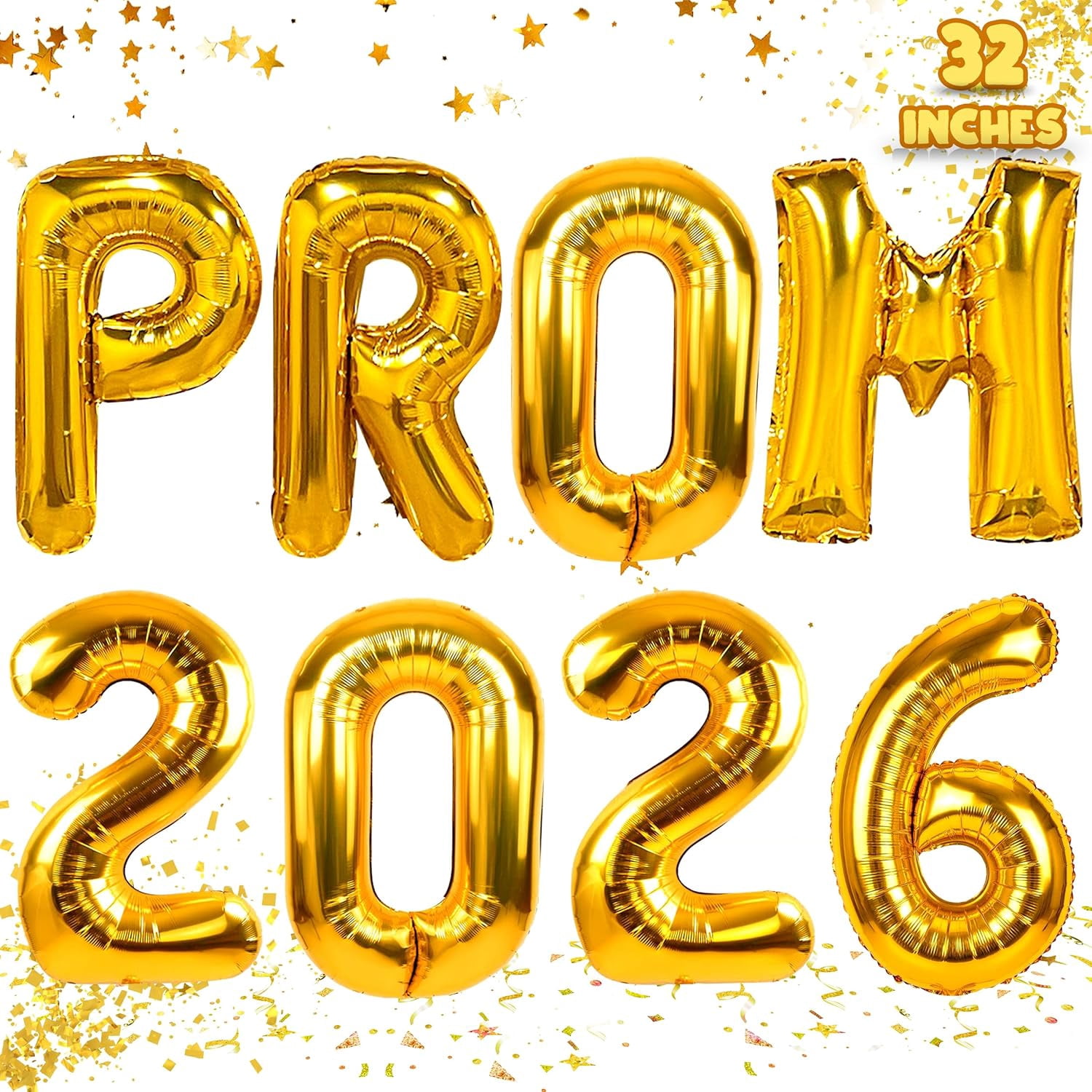 Prom 2026 Balloons Gold 32 Inch Giant - Prom 2026 Decorations Decor for ...