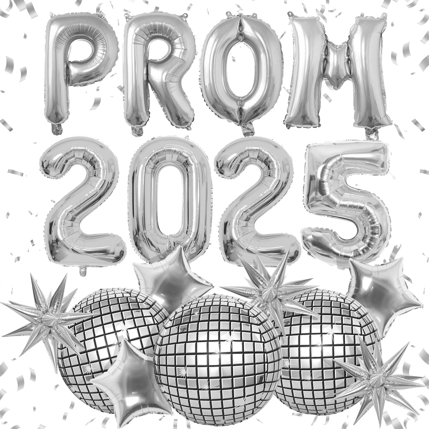Prom Balloons, 2025 Prom SSF20 Decorations Include 8 Pcs 32 inch Silver ...