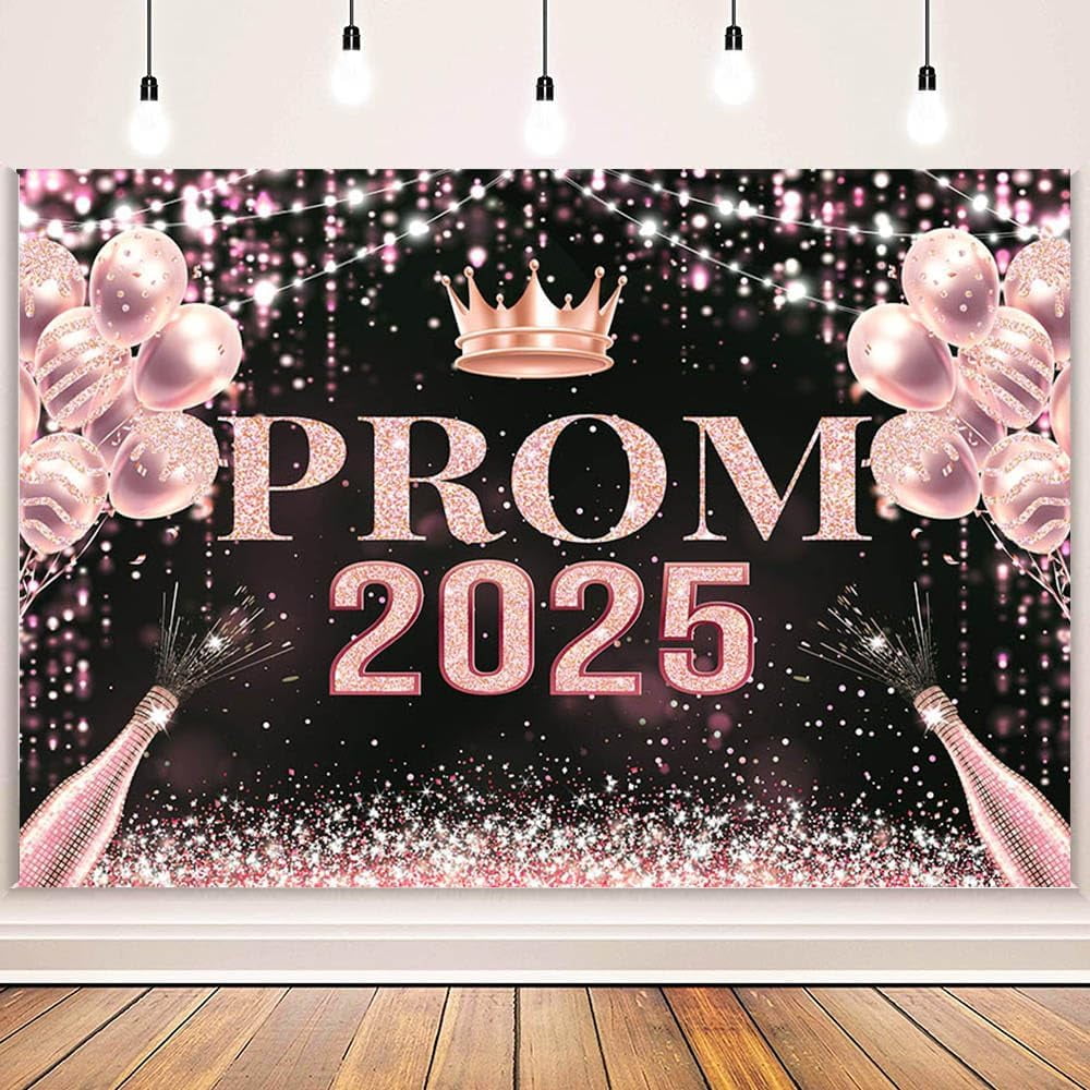 Prom Decorations Backdrop Rose Gold Prom 2025 Congrats Grad Photography ...