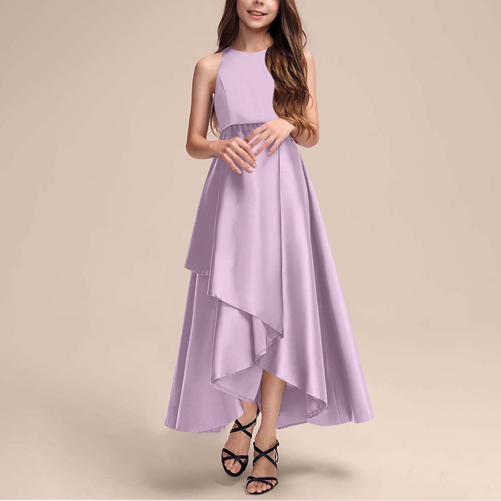 Prom Dresses for Teen Girls Size 4-14 Elegant Sleeveless High Waisted ...