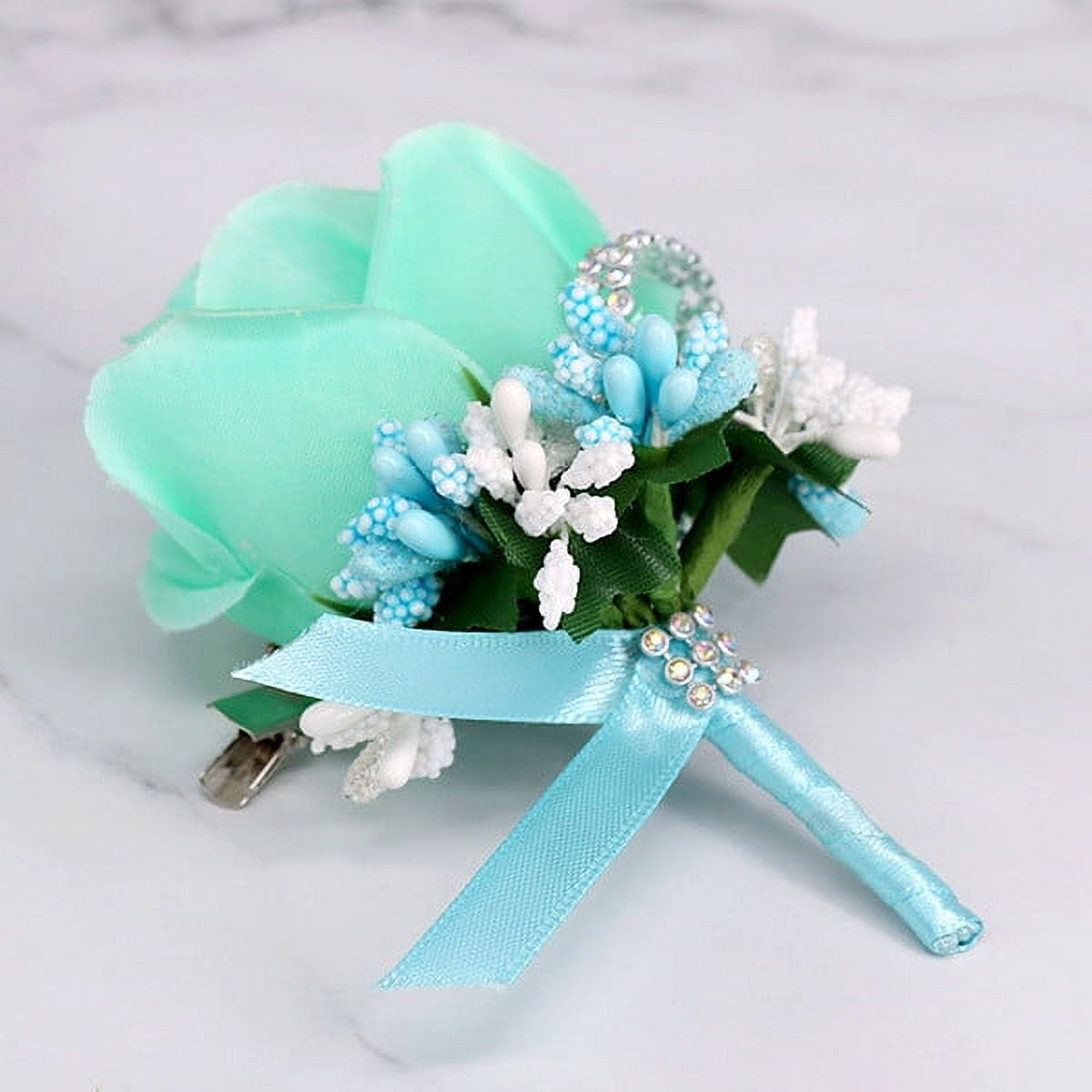 Prom Flowers Wrist Corsage and Boutonniere, Artificial Rose Bridesmaid ...