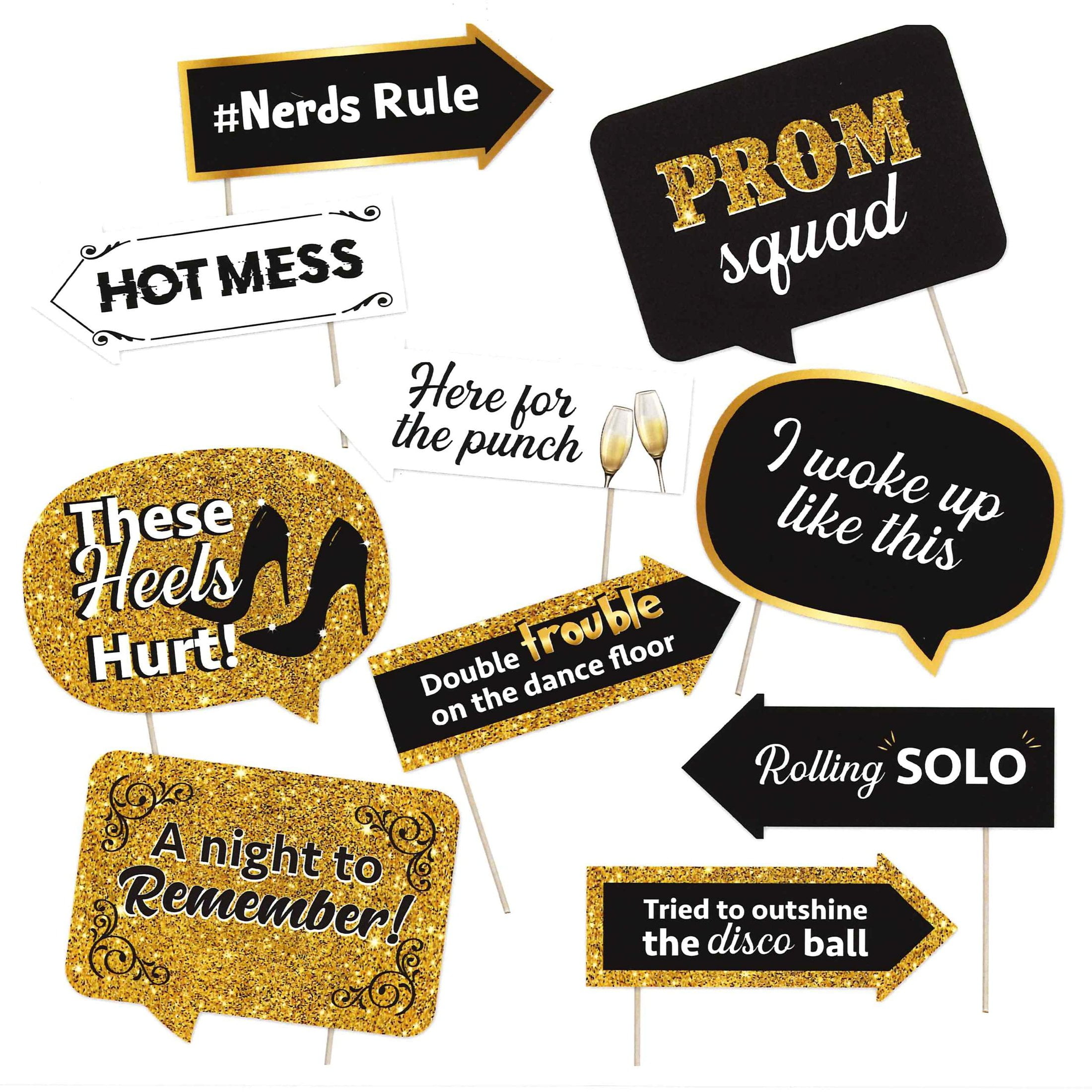 Prom Night Fun Pack: 10 Hilarious Photo Booth Props for Unforgettable ...