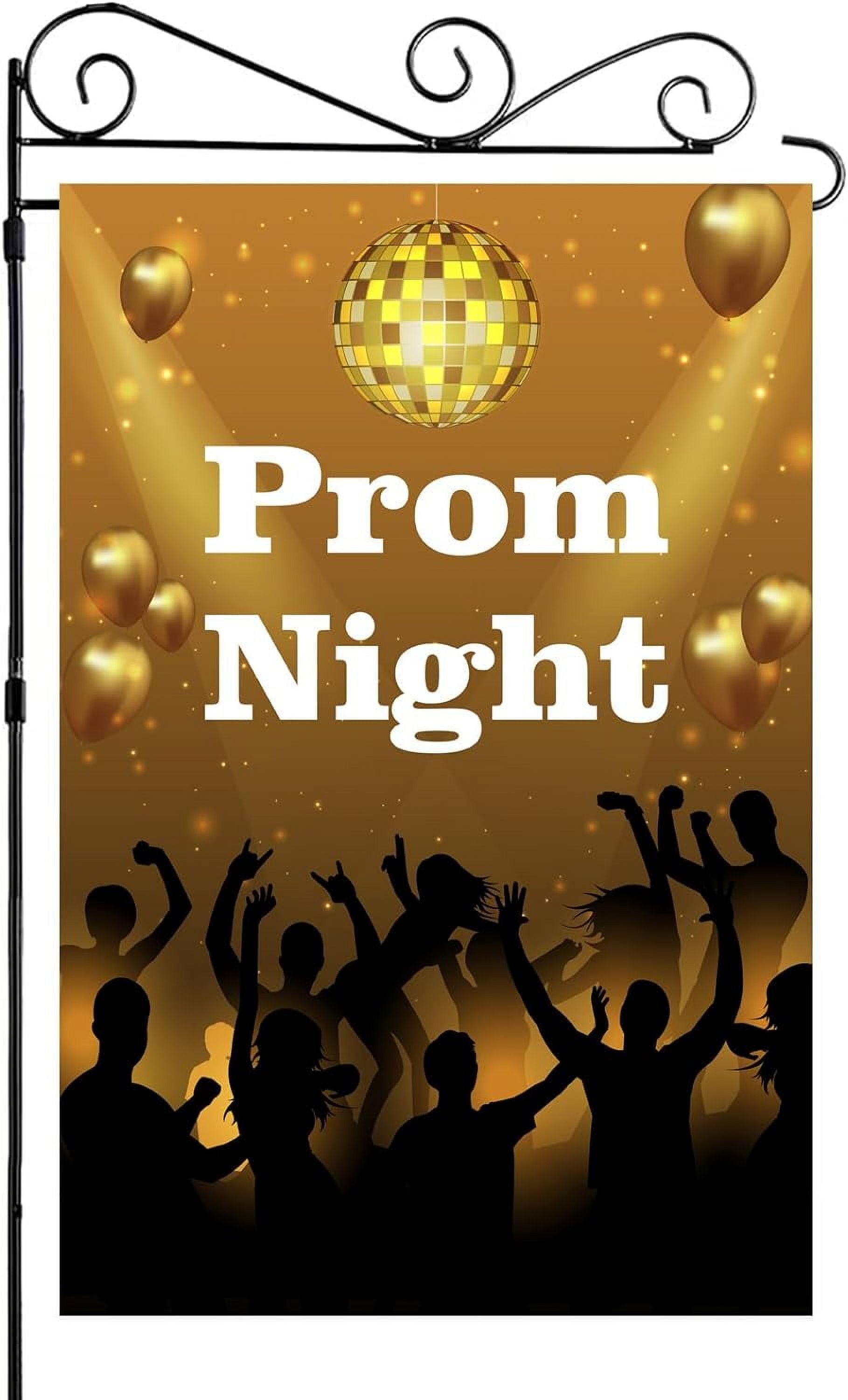 Prom Night Garden Flag, Prom 2024 Graduation Lawn Yard Flag, Gold ...