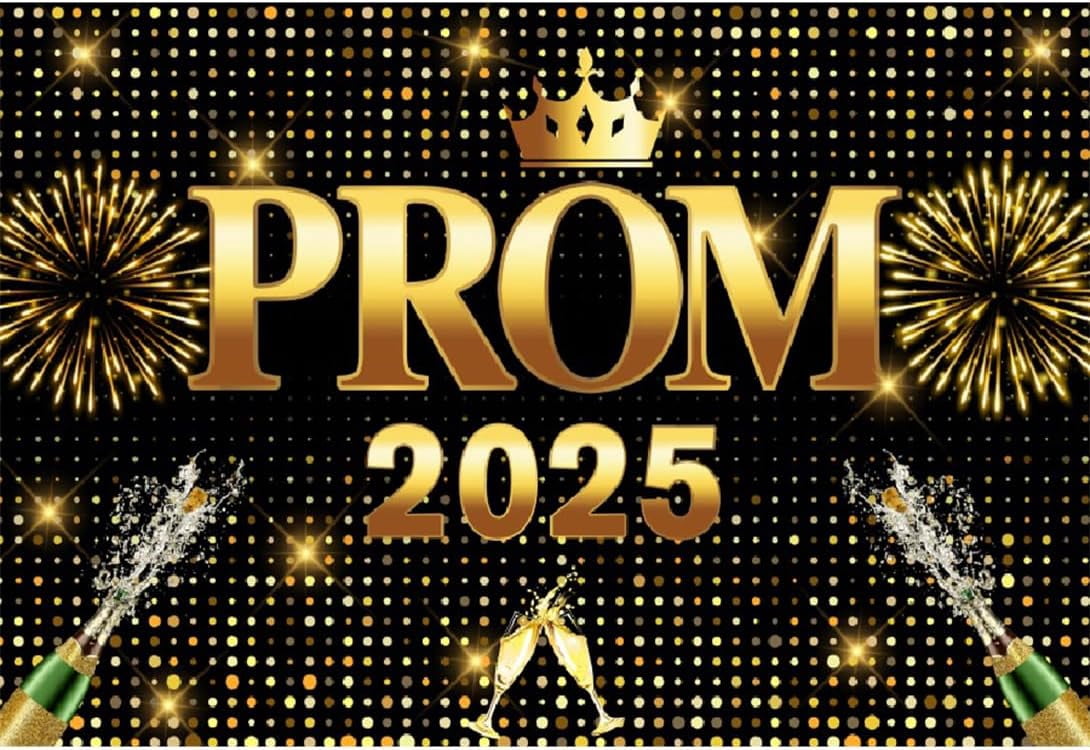 Prom Party 2025 Backdrop Gold Firework Champagne Congrats Grad ...