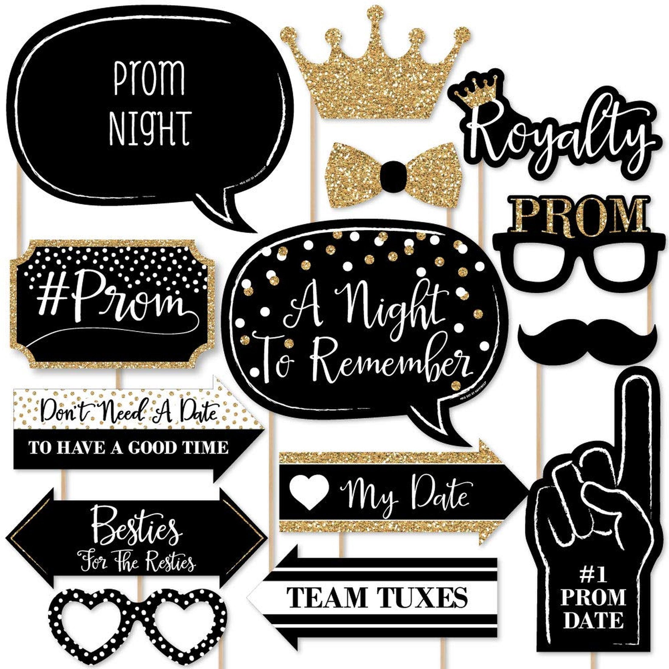 Prom Party Photo Booth Fun Kit - 20 Unique Props for Memorable Moments ...