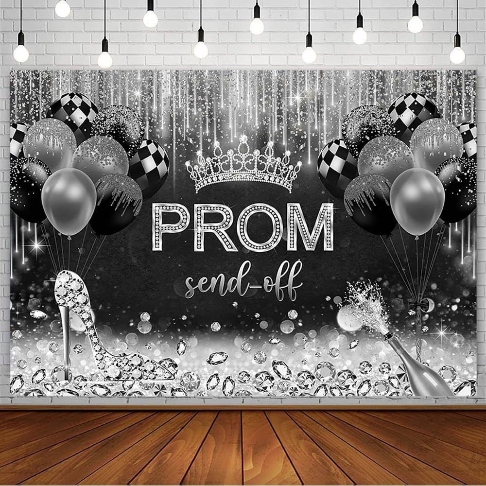 Prom Photo Backdrop Silver 2024 Graduation Photography Background Class ...