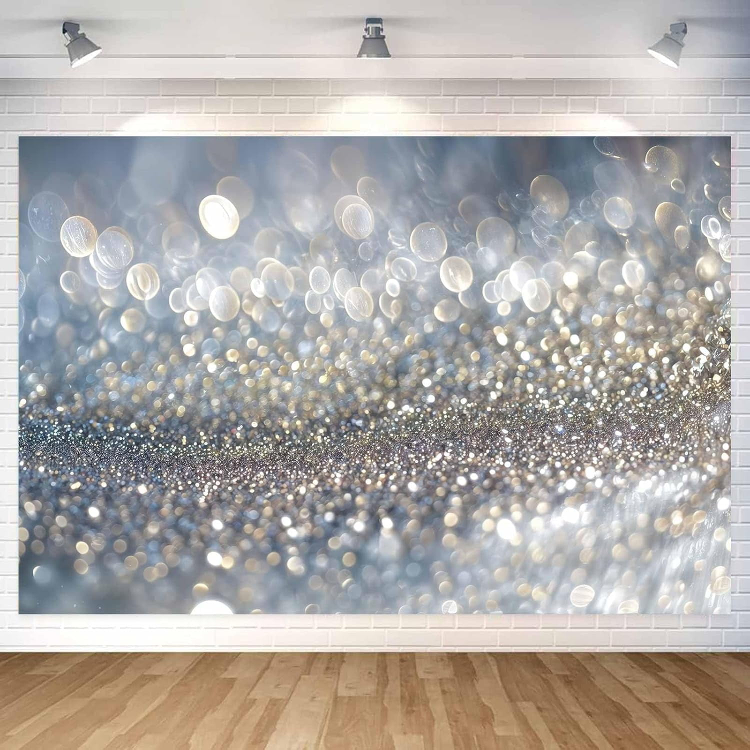 Prom Photo Backdrop Sliver Glitter Sparkly Happy Birthday Photography ...