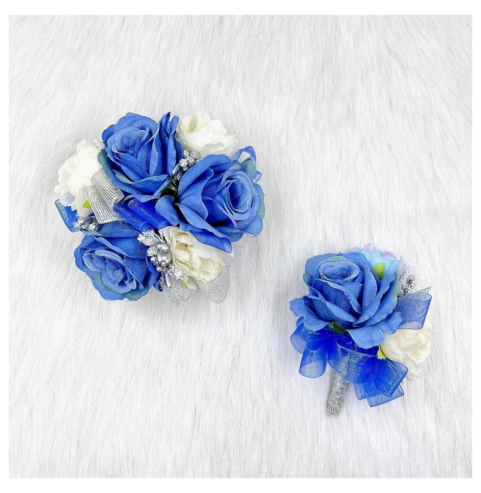 Prom Rose Corsage Boutonniere Set Real Touch Flowers for for Bride ...