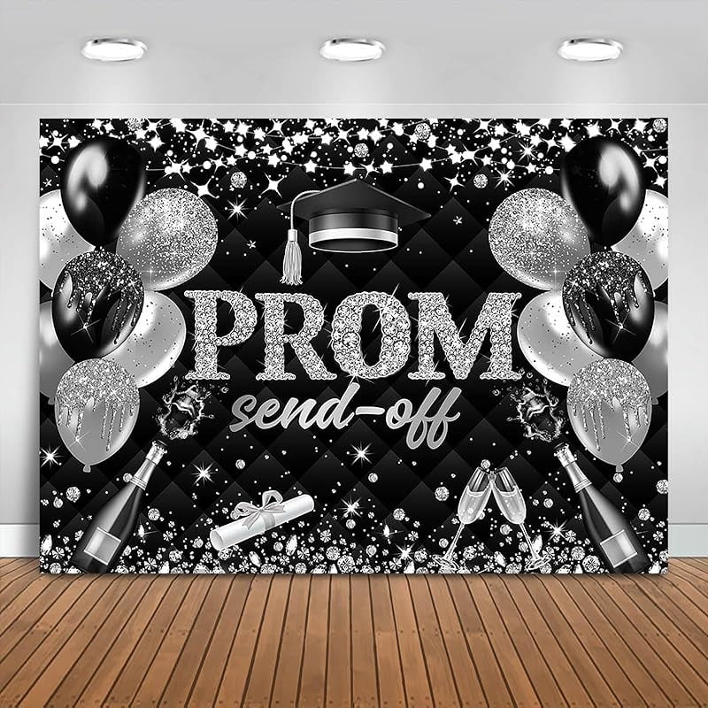 Prom Send Off 2025 Graduation Backdrop Red and Black Class of 2025 Prom ...