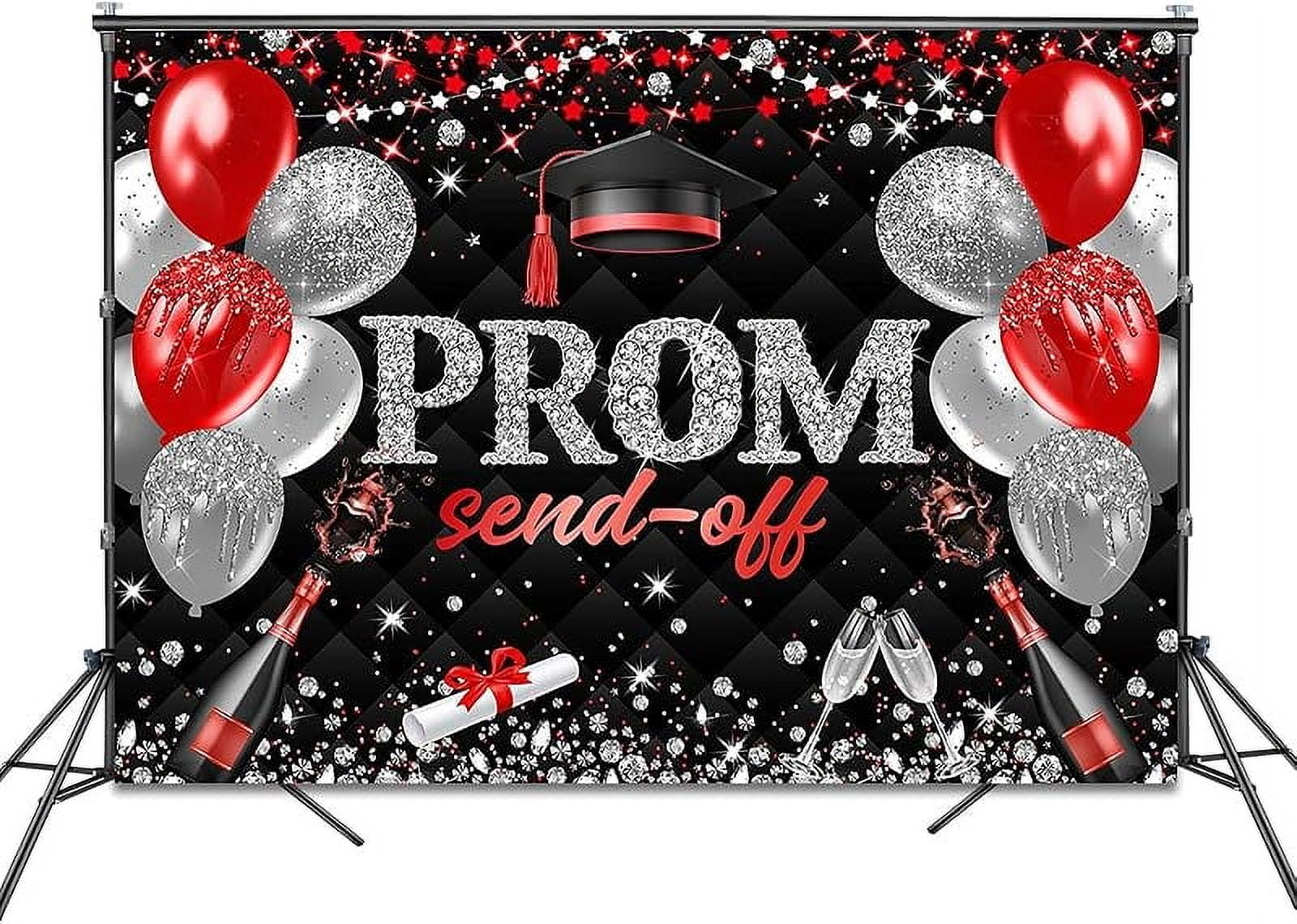 Prom Send Off 2025 Graduation Backdrop Red and Black Class of 2025 Prom ...