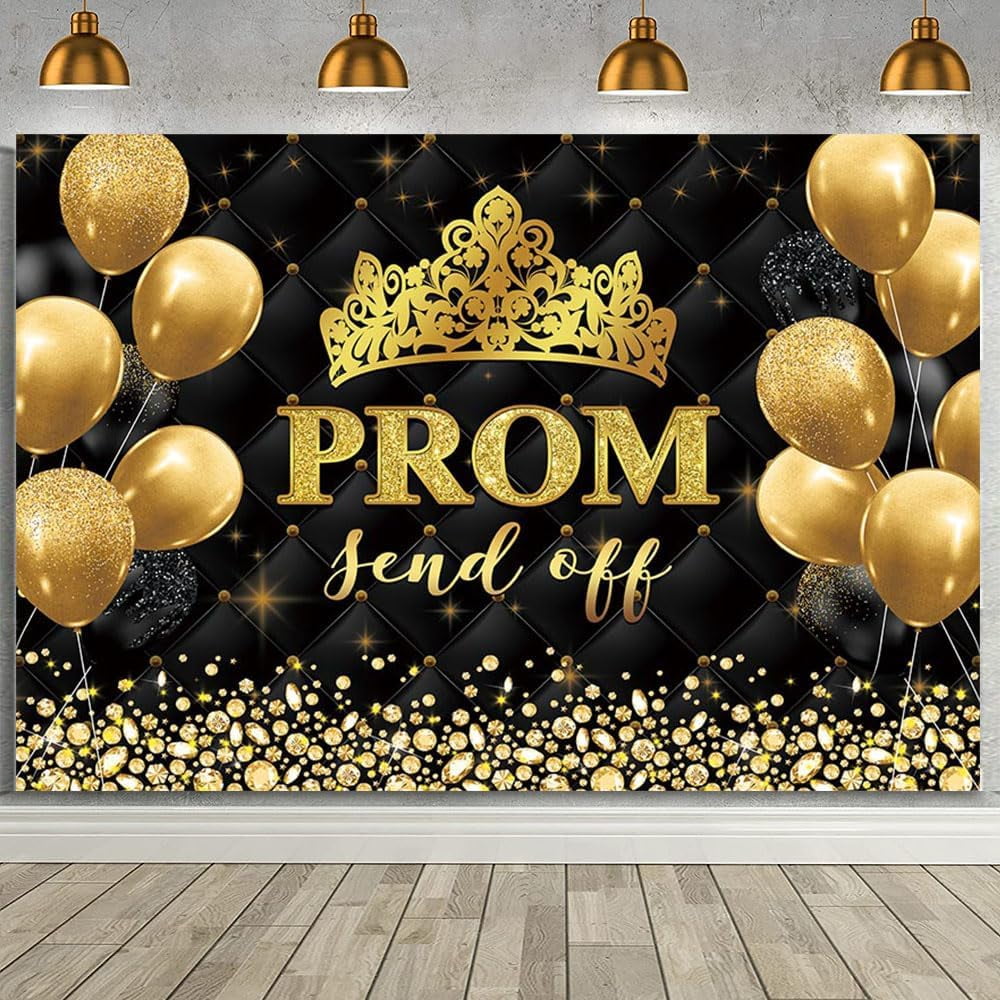 Prom Send Off Backdrop Black Gold - Walmart.com