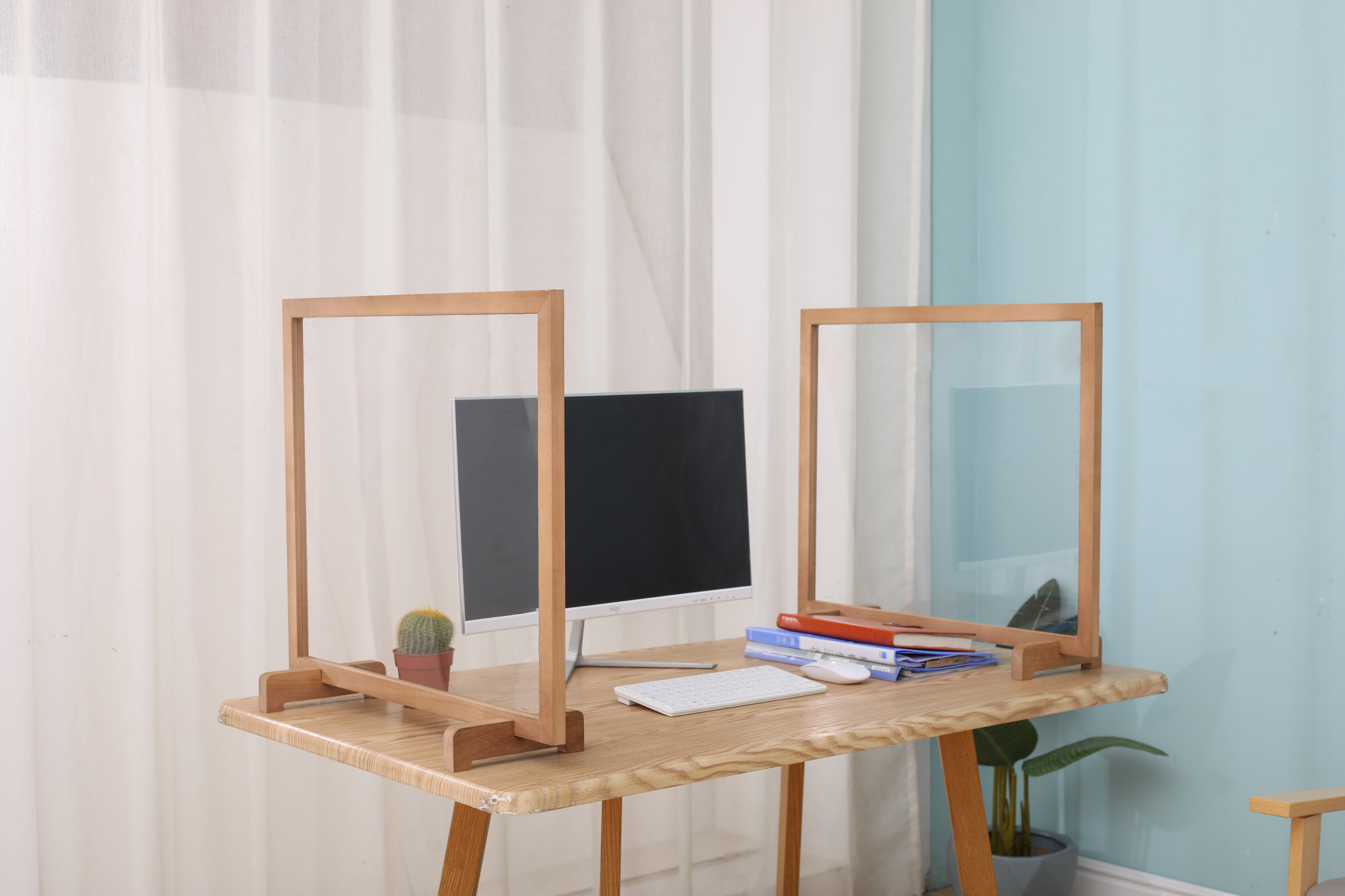 Proman Products Nova Desktop Divider (Set of 2), Plexiglass with Solid ...