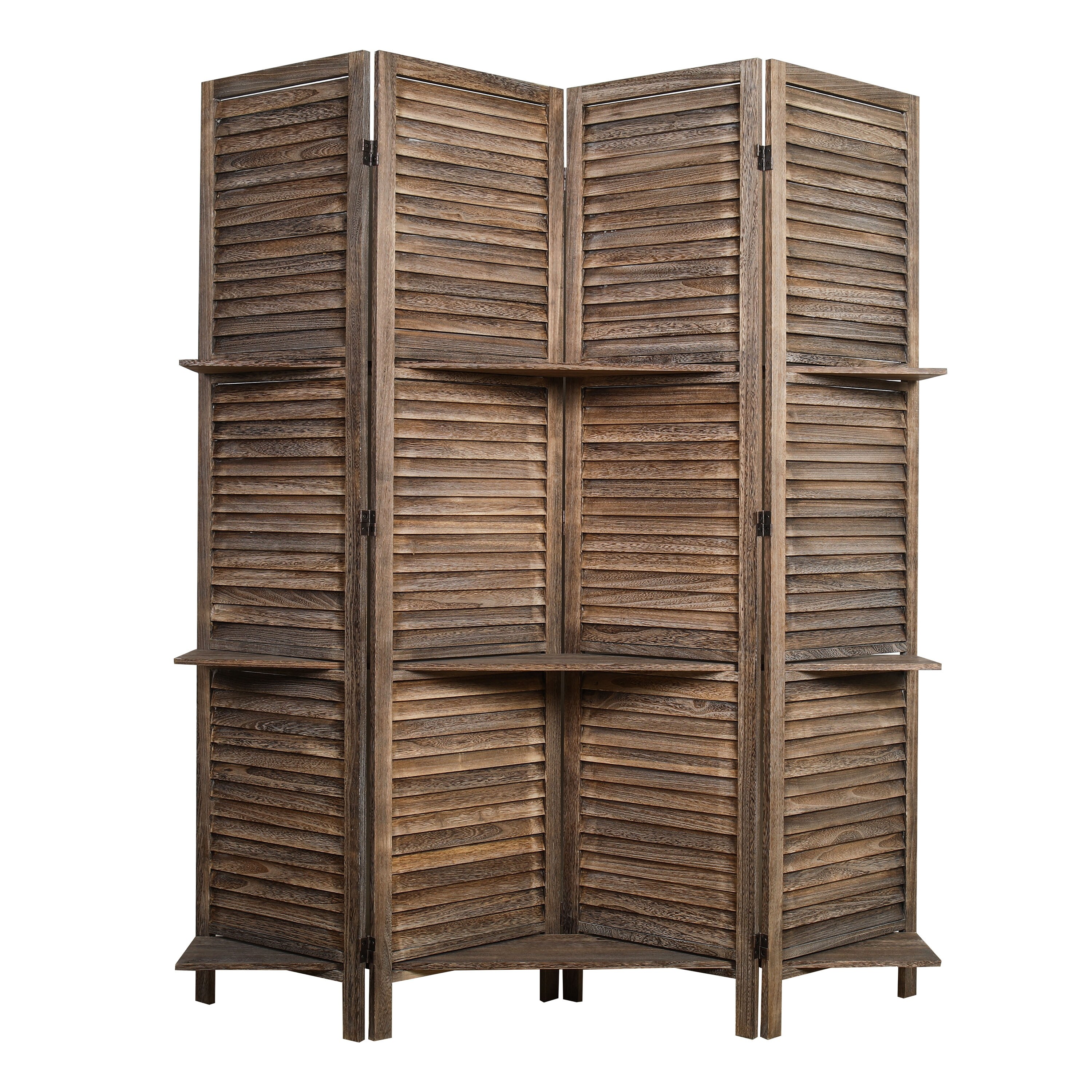 Proman Products Rancho Shelf 4 Panel Room Divider , Folding Screen ...