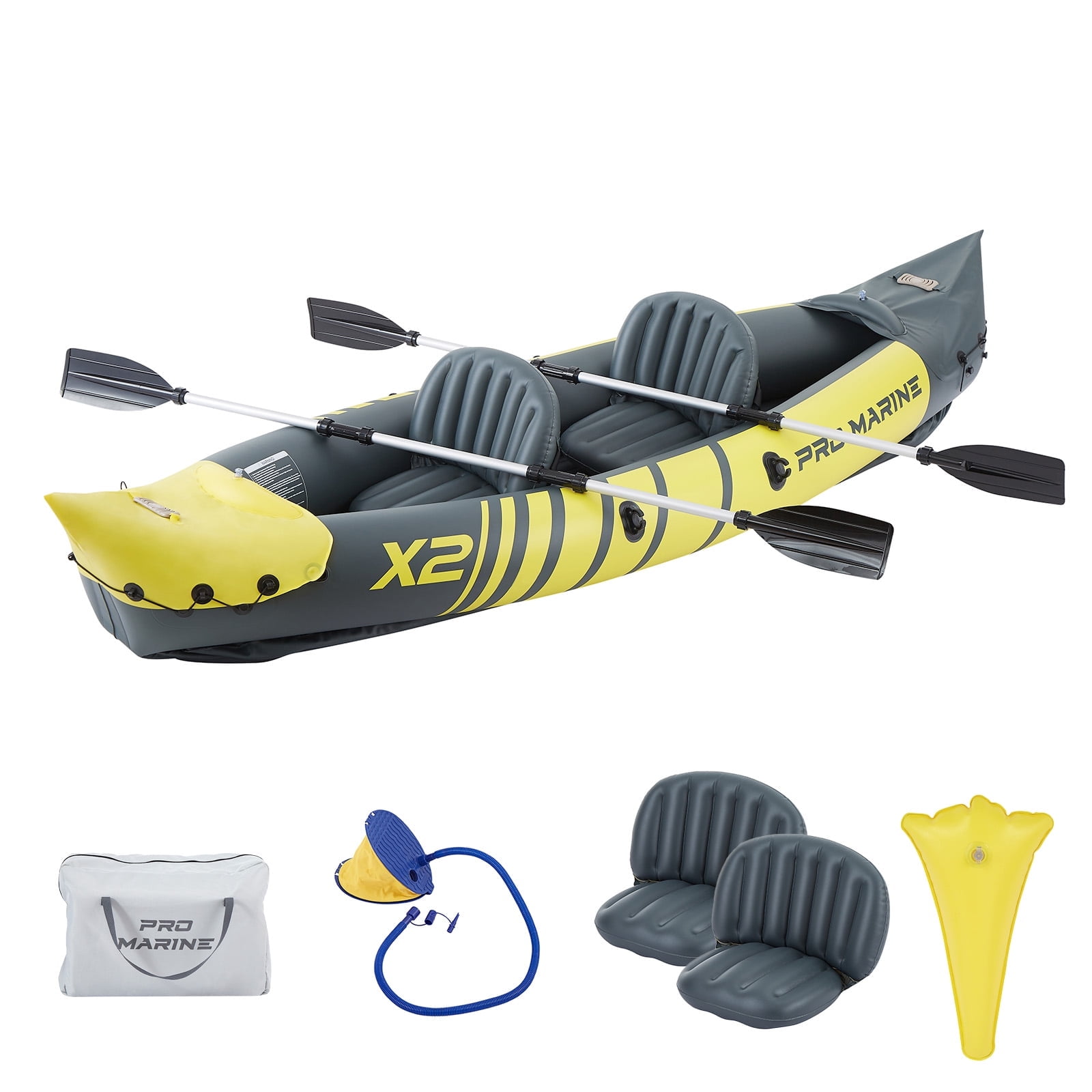 Promarine 2 Person Inflatable Kayak Set Foldable Paddle Boat with ...