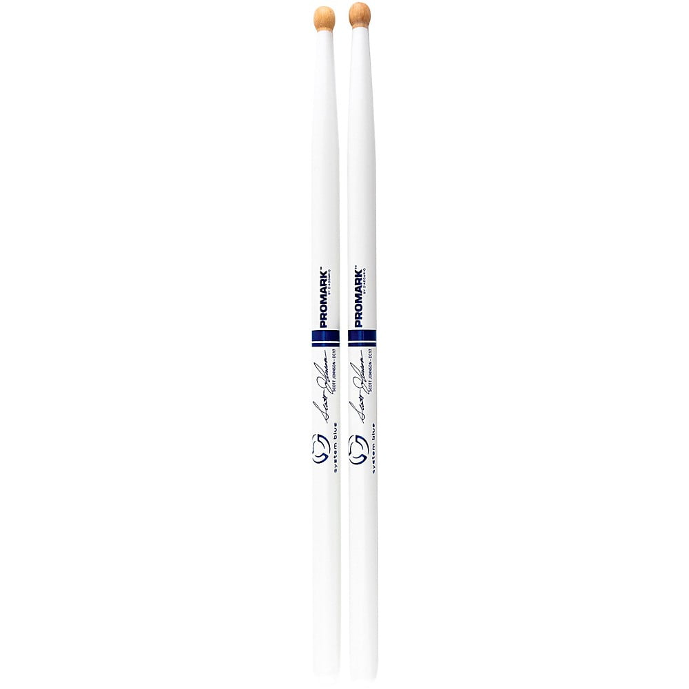 ProMark Scott Johnson Painted White Hickory Marching Drumstick, Wood ...