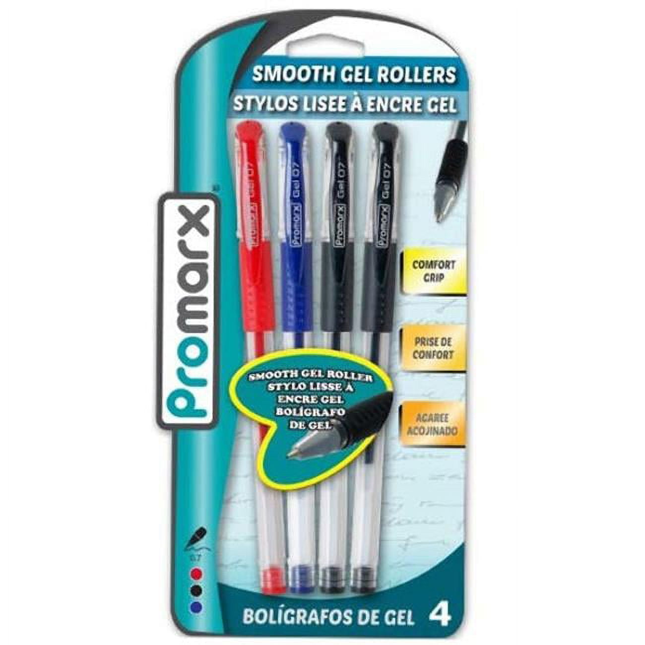 Promarx 2324350 Gel Rollers Pen, Assorted Color - 4 Count - Case of 48 ...