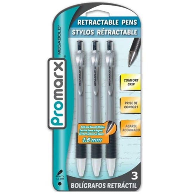 Promarx 2329608 Megabold Black Pens - 3 Count - Case of 48 - Walmart.com