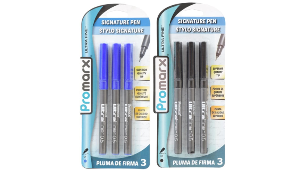 Promarx 6 Ultra Fine Signature Pens, 3 Black Ink, 3 Blue Ink, 6 Pens ...