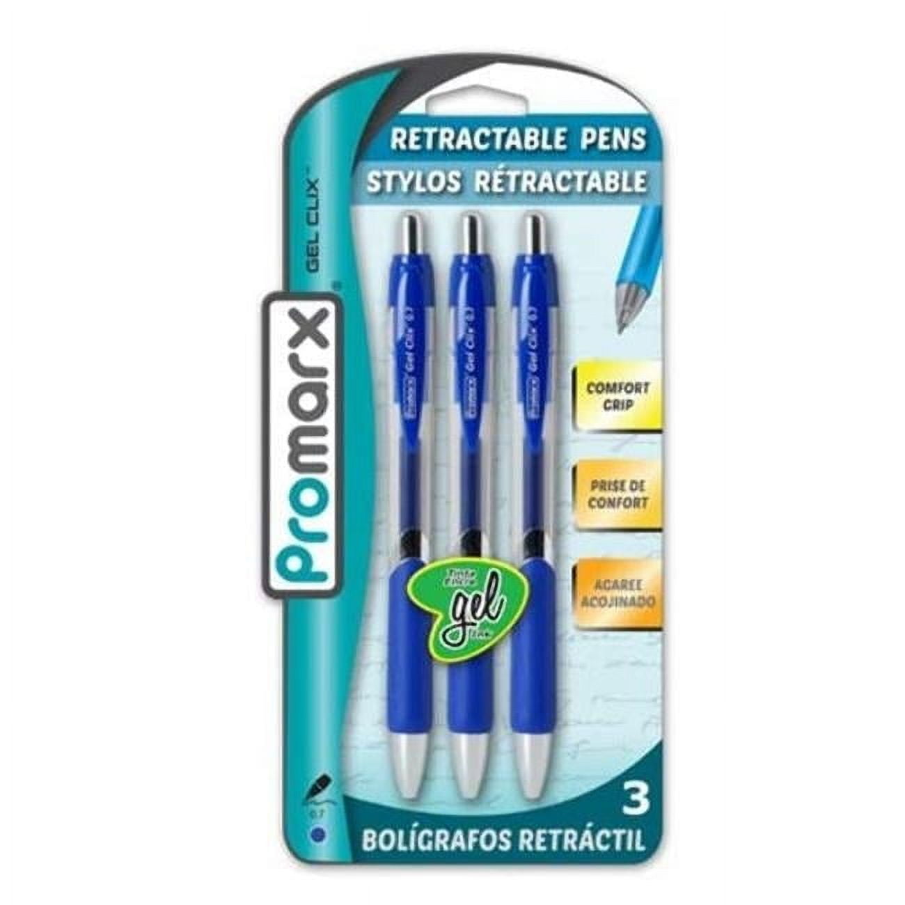 Promarx Retractable Gel Pens, Blue - 3 Count - Case of 48 - Walmart.com