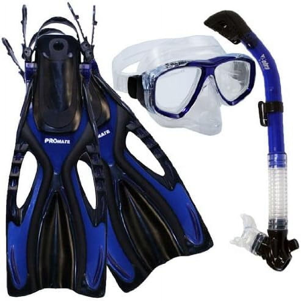 Promate Snorkeling Scuba Diving Purge Mask Snorkel Fins Gear Set ...
