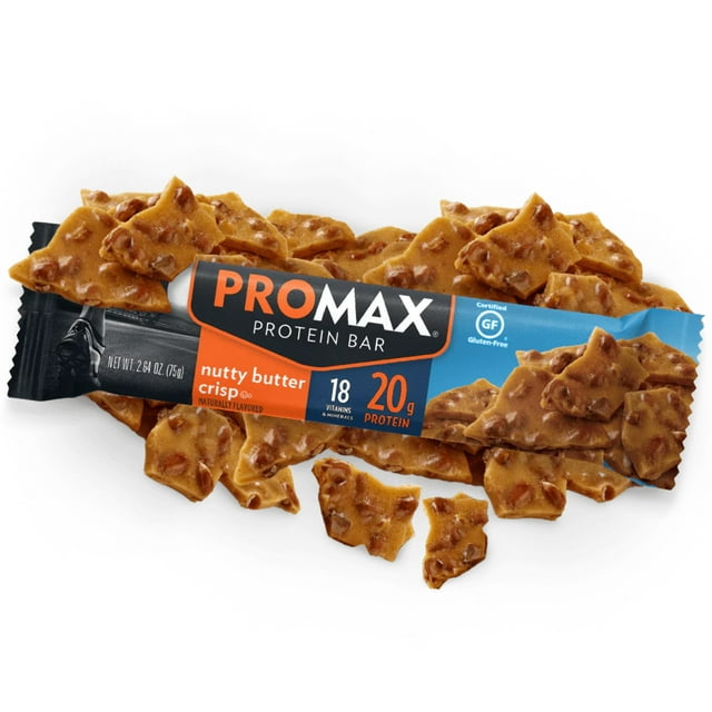 Promax Protein Bar, Nutty Butter Crisp, 20g Protein, 12 Ct - Walmart.com