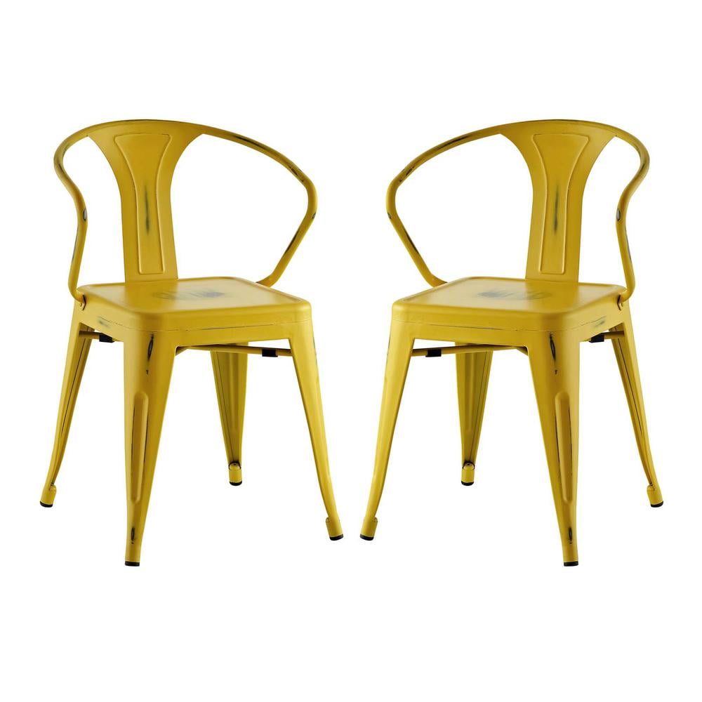 Modway EEI-2754-YLW-SET 34 H x 17.5 W x 20 L in. Promenade Dining Chair ...