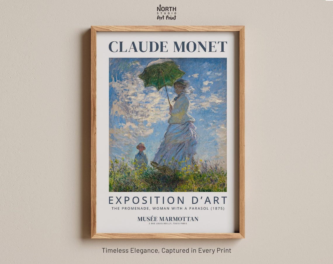 The Promenade, Woman With A Parasol 1875 By Claude Monet, Impressionist ...