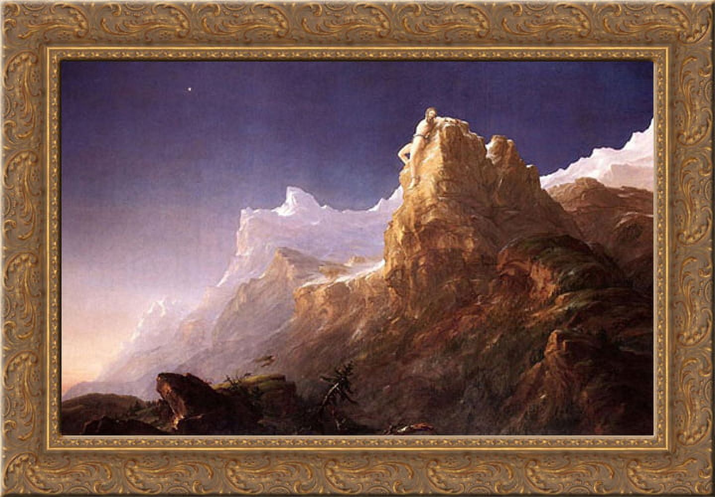 Prometheus Bound 24x18 Gold Ornate Wood Framed Canvas Art by Cole ...