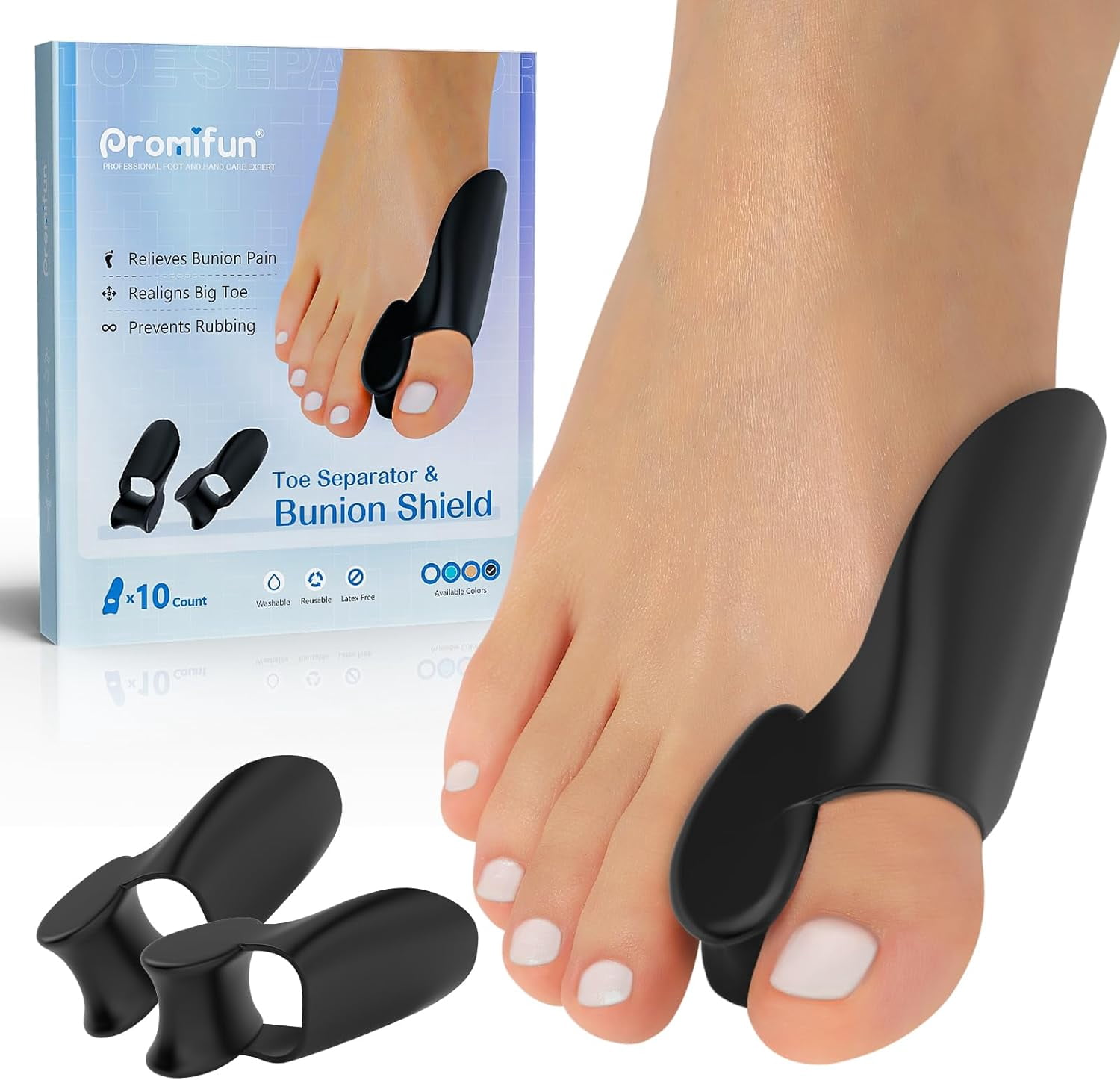 Promifun 10 Packs Bunion Cushion Protector Pads Toe Separator Gel ...