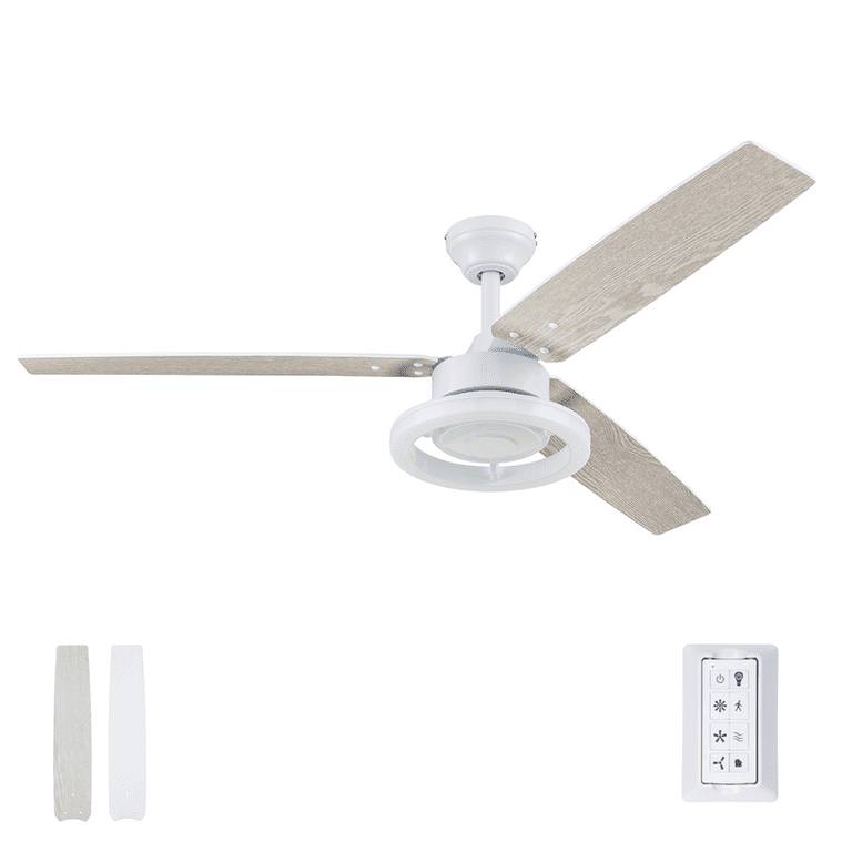Rings Ceiling Fan Light Oaks Aura 42in. LED DIY Shape Modern Ring