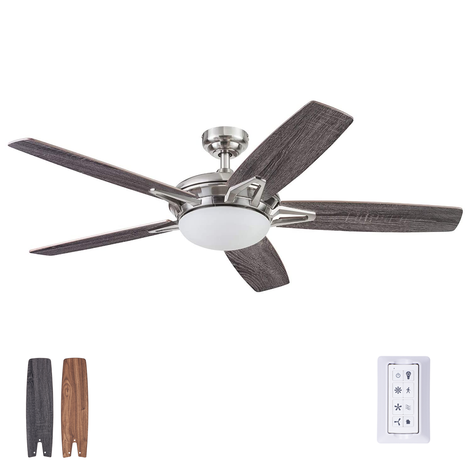 Prominence Home 52" Ashby Champagne Remote Control Ceiling Fan, 5 ...