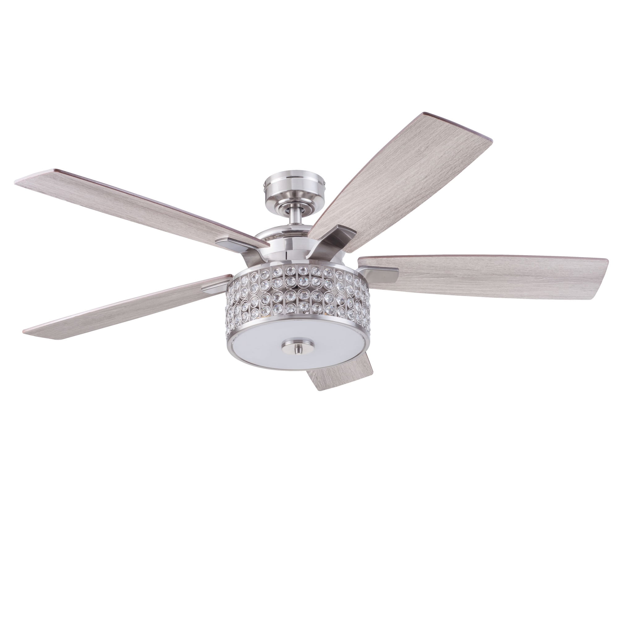 Prominence Home Lanissa 52 LED Ceiling Fan, 5 Blade, Reversible Nickel ...