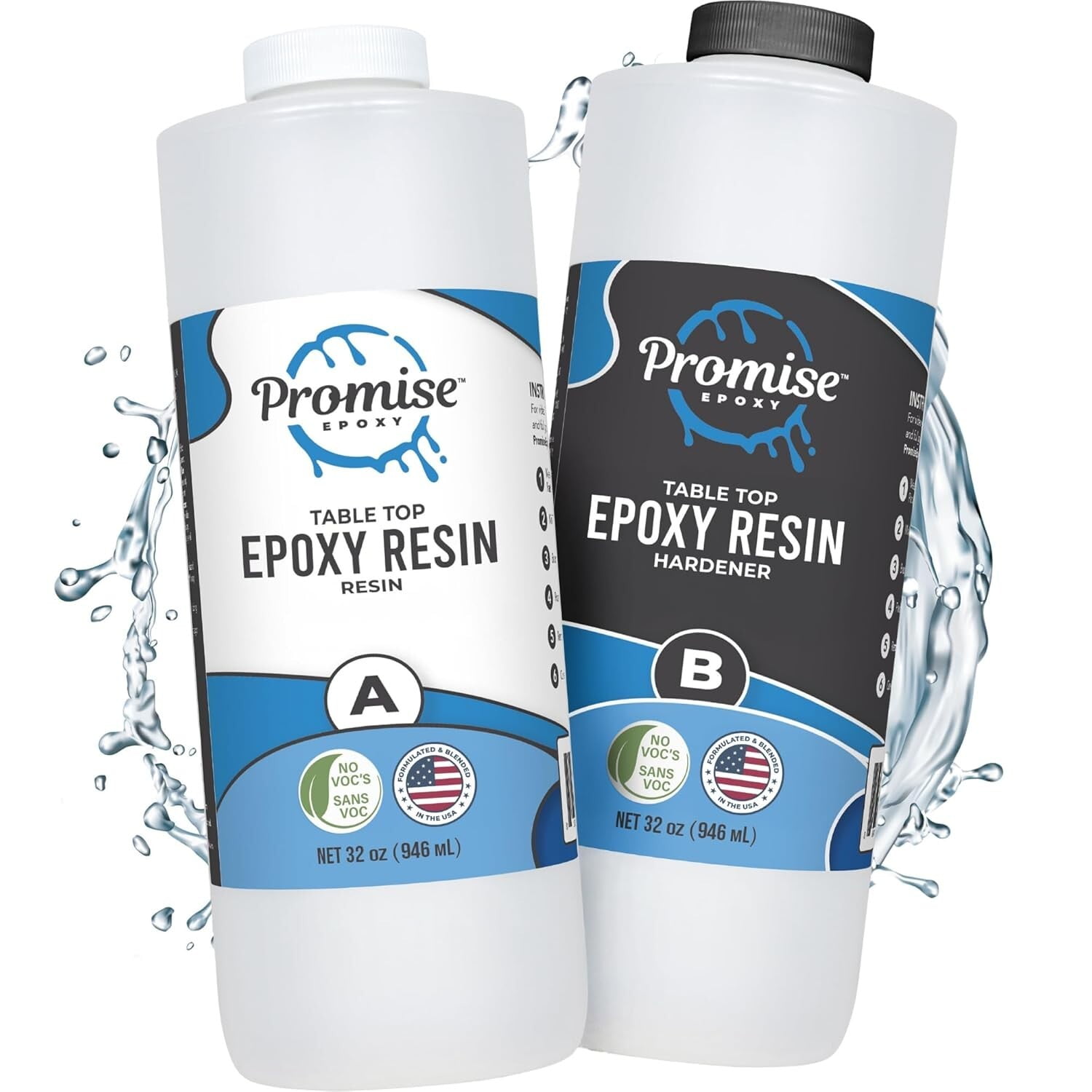 Promise Epoxy - 0.5 Gallon of Clear Table Top Epoxy Resin That Self ...
