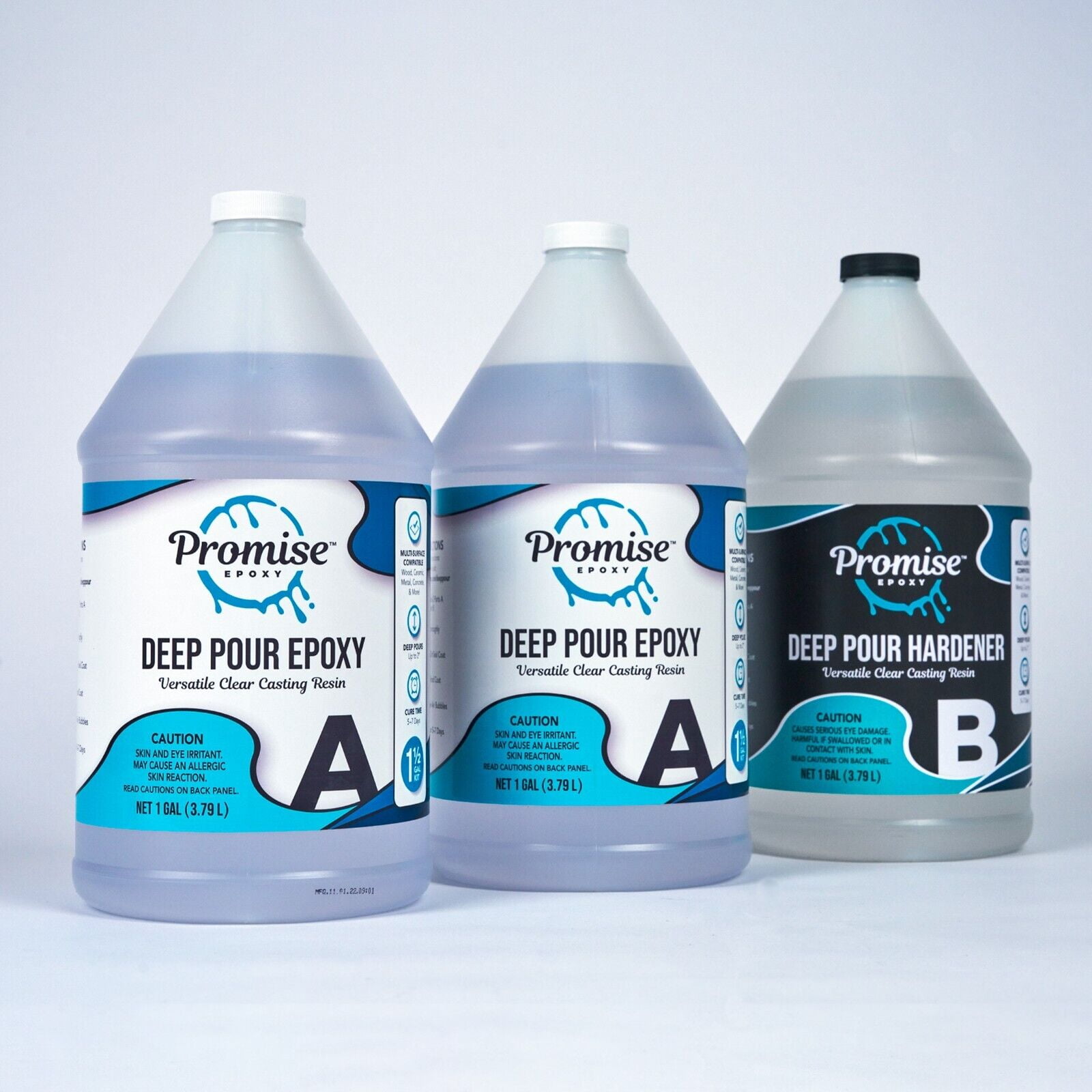 Promise Epoxy - 3 Gallon Kit of Deep Pour Pourable Plastic up to 2 ...