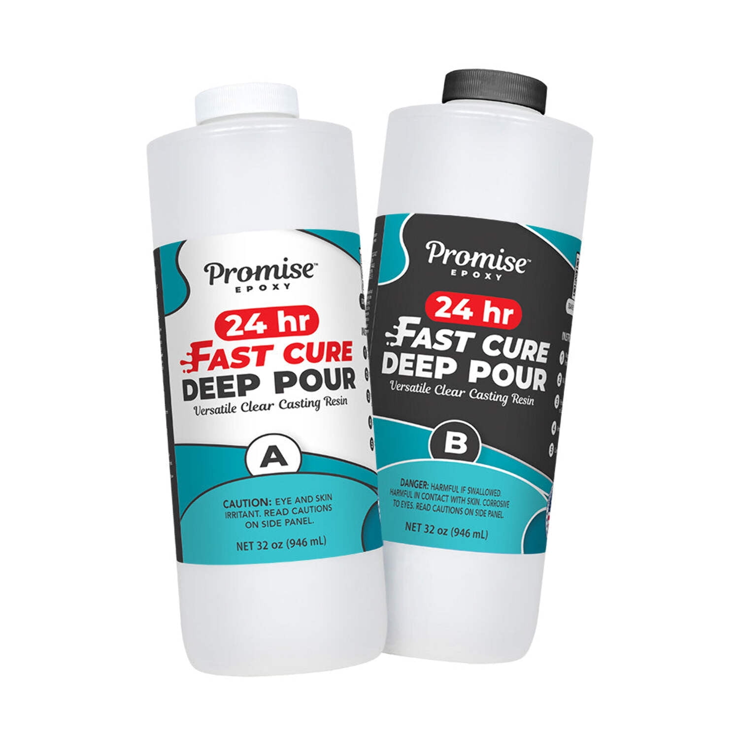 Promise Epoxy Fast Cure Deep Pour Resin 64 Oz - Crystal Clear Water and ...