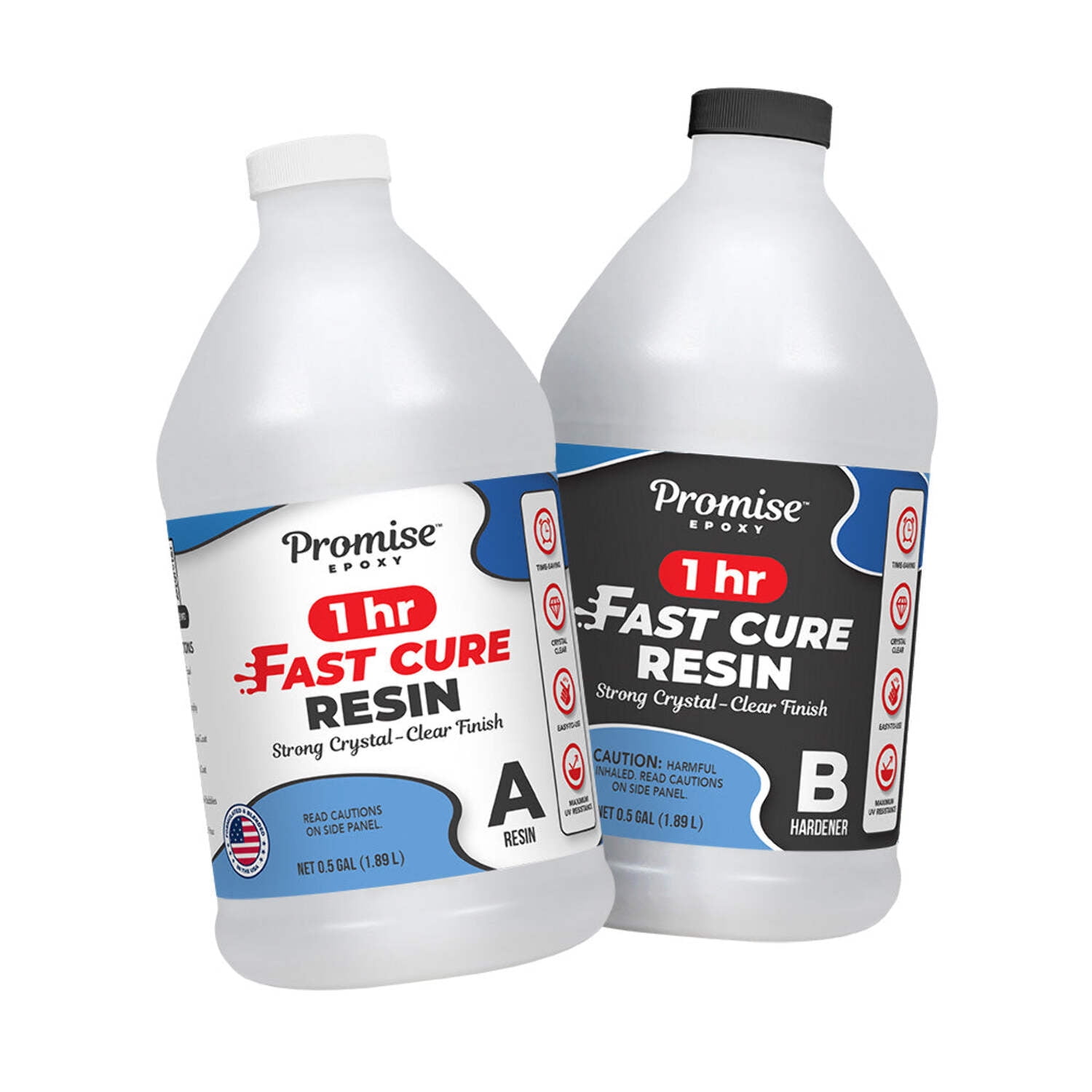Promise Epoxy Fast Cure Resin 1 Gallon - Crystal Clear UV-Resistant ...