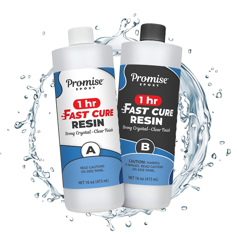 Promise Epoxy Fast Cure Resin 32 Oz - Crystal Clear UV-Resistant, Self ...