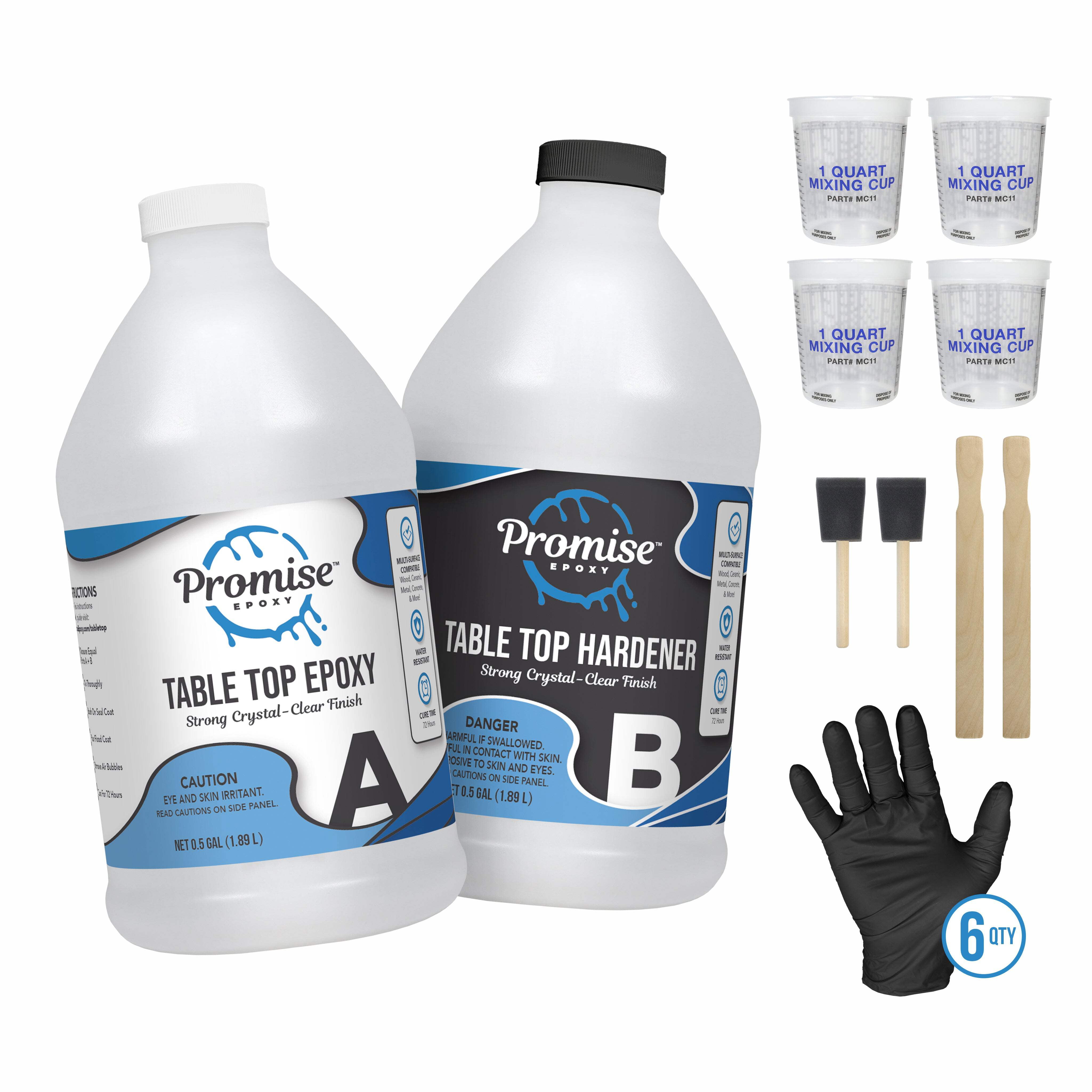Promise Epoxy Resin Table Top Kit 1-Gal (0.5 Gal Epoxy Resin and 0.5 ...