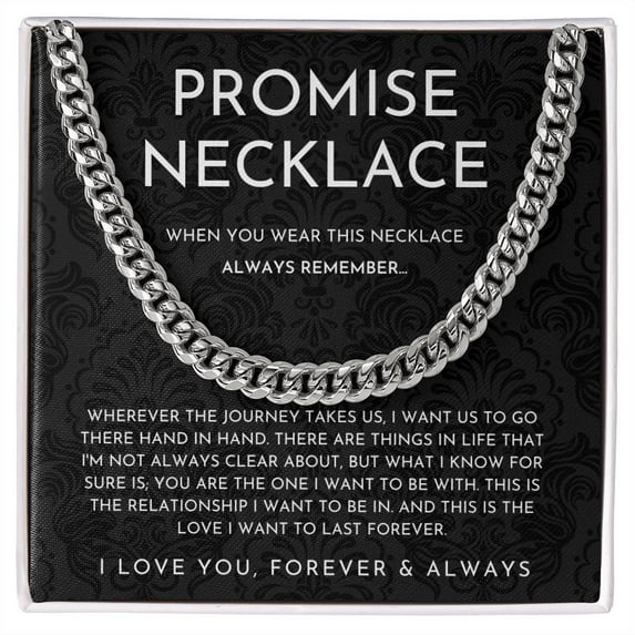 Promise Necklace Wherever The Journey Takes Us, Gold Cuban Link ...