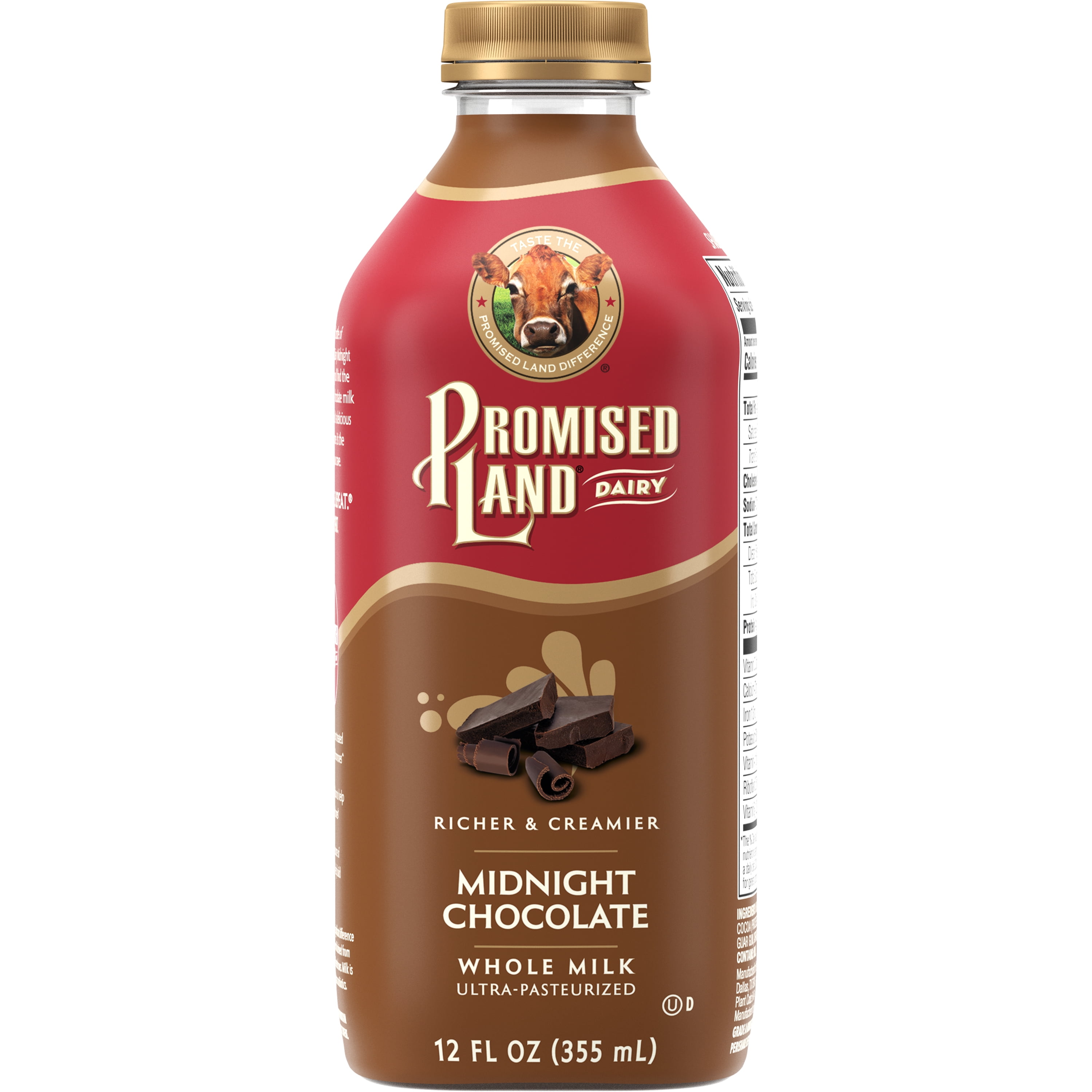 Promised Land Flavored Whole Milk with Calcium, Midnight Chocolate, 12 ...