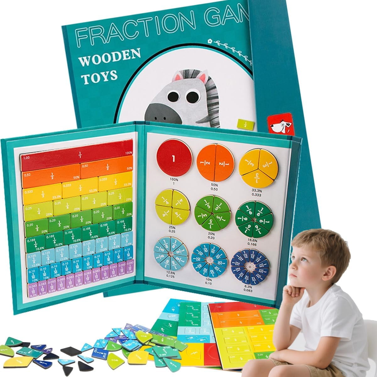Promisety Magnetic Fraction Demonstration Book, Magnetic Fraction Tiles ...