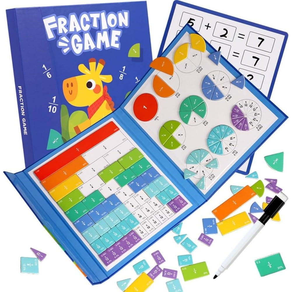 Promisety Magnetic Fraction Demonstration Book with Tiles and Circles ...