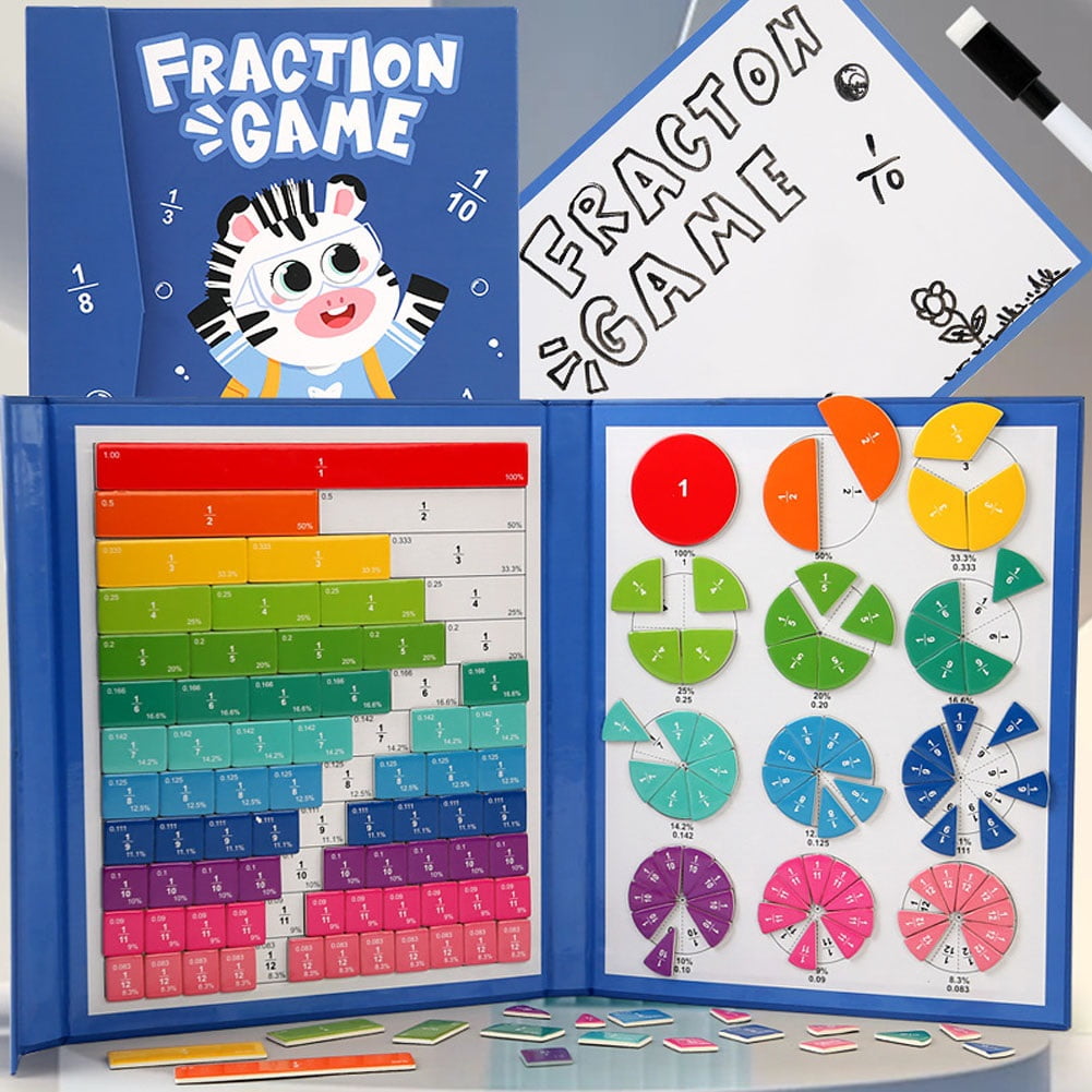 Promisety Magnetic Fraction Demonstration Book with Tiles and Circles ...