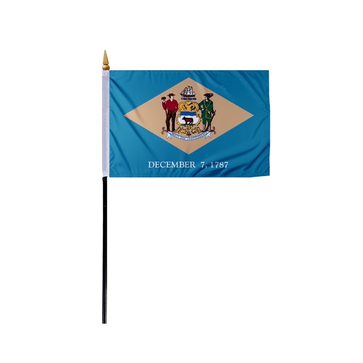 Promo Patriot's Delaware State Stick Flag 4x6 Inch - with 11 inch ...