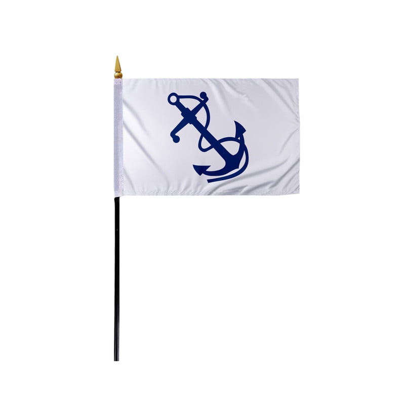 Promo Patriot's Fleet Captain Officers Flag on Staff - 4 x 6 Inch ...