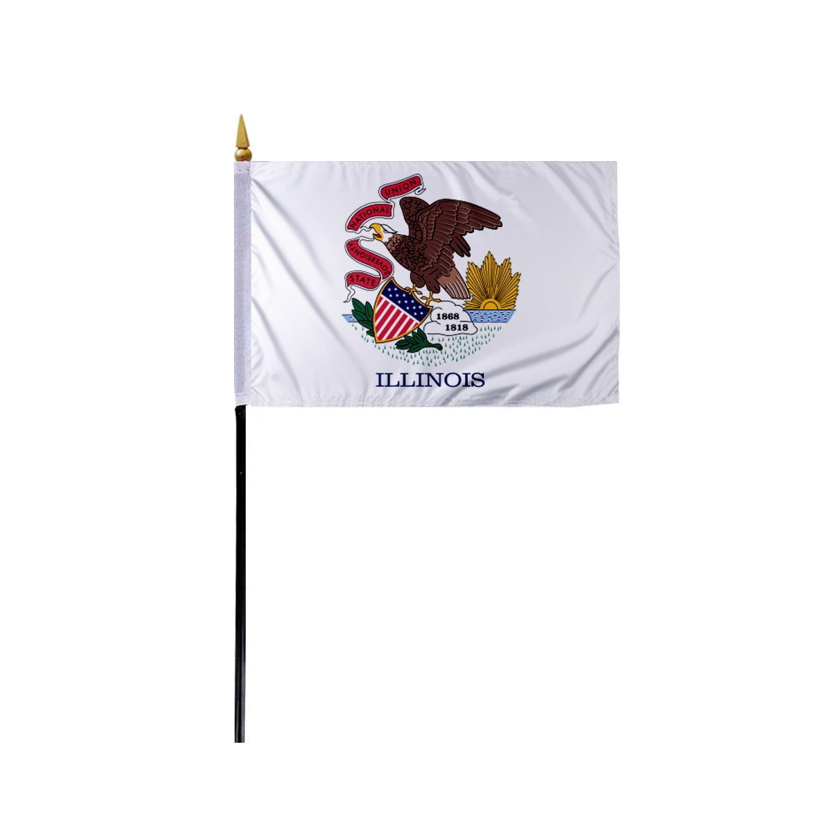 Promo Patriot's Illinois State Stick Flag 4x6 inch-with 11 inch Plastic ...