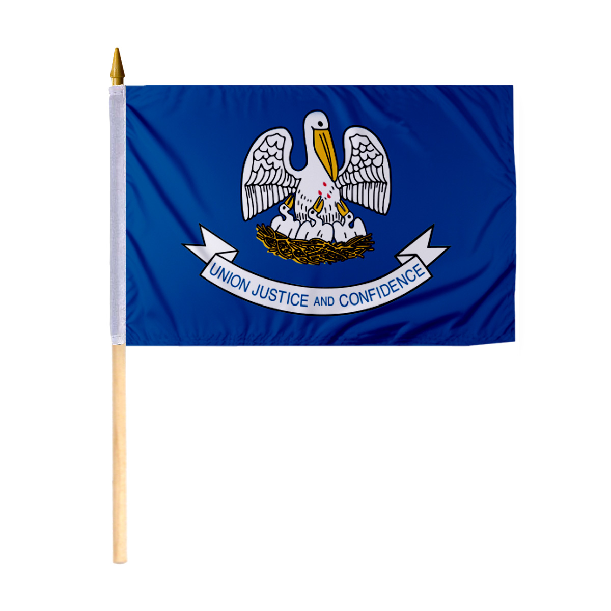 Promo Patriot's Louisiana State Stick Flag 12x18 Inch - with 24 inch ...