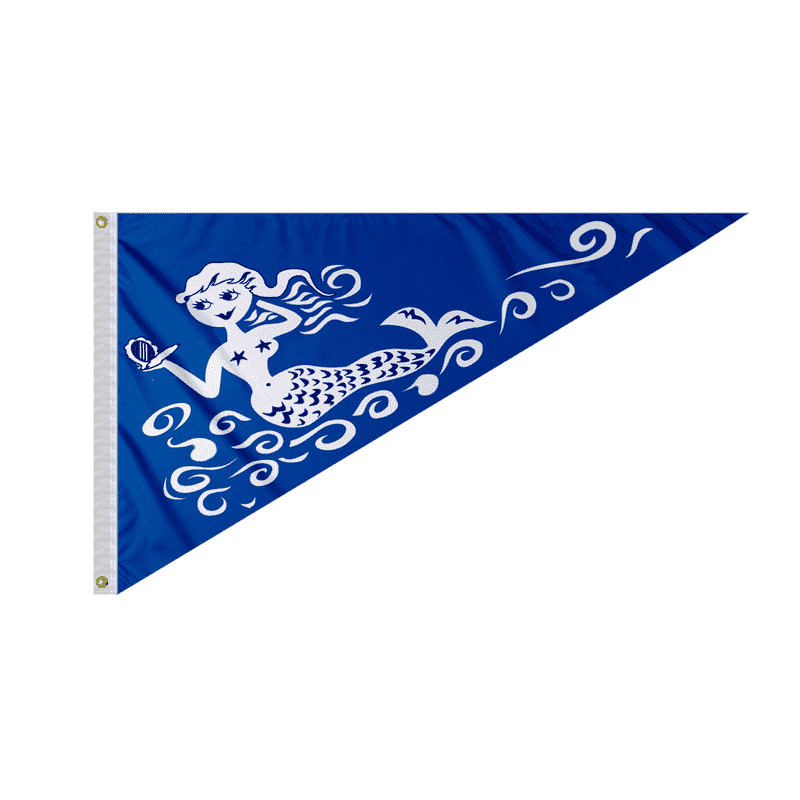 Promo Patriot's Mermaid Bow Pennant - 10 x 15 inch - Printed 200D Nylon ...