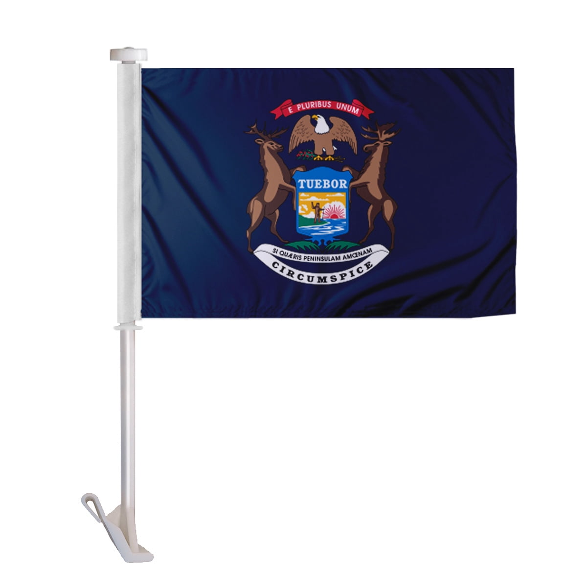 Promo Patriot's Michigan State Car Flag 12x16 Inch - with 17" Plastic ...